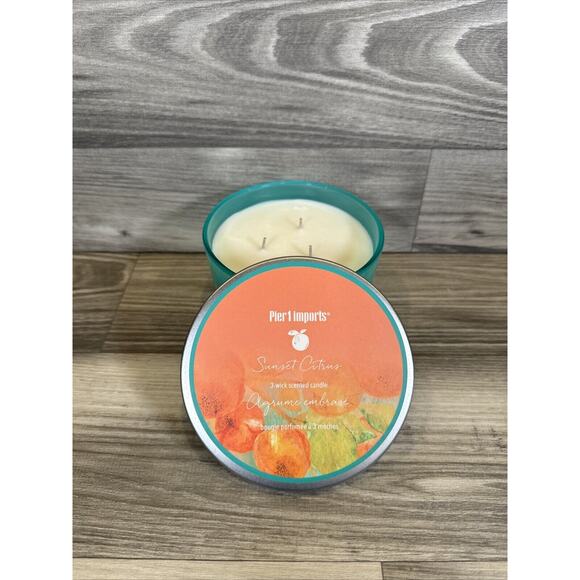 Pier 1 | Other | New Pier Imports Sunset Citrus Scented 3wick Candle ...